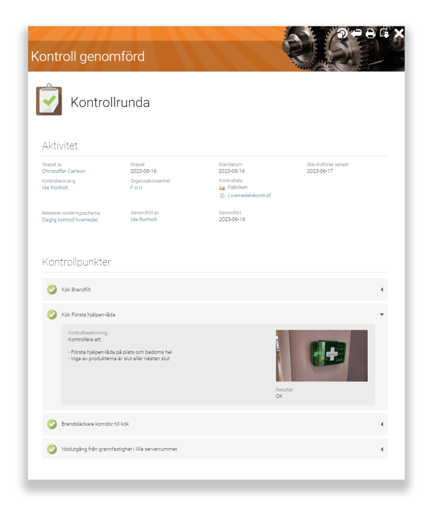 Rondering och kontroll - Enkelt verktyg för kontrollrundor