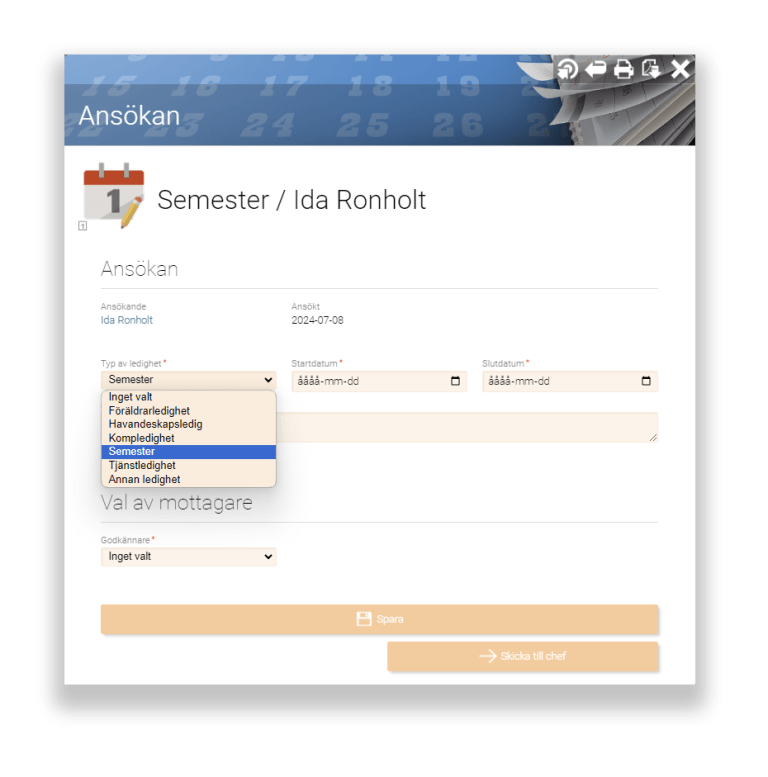Verktyg för ledighetsansökan - planera arbetet enklare